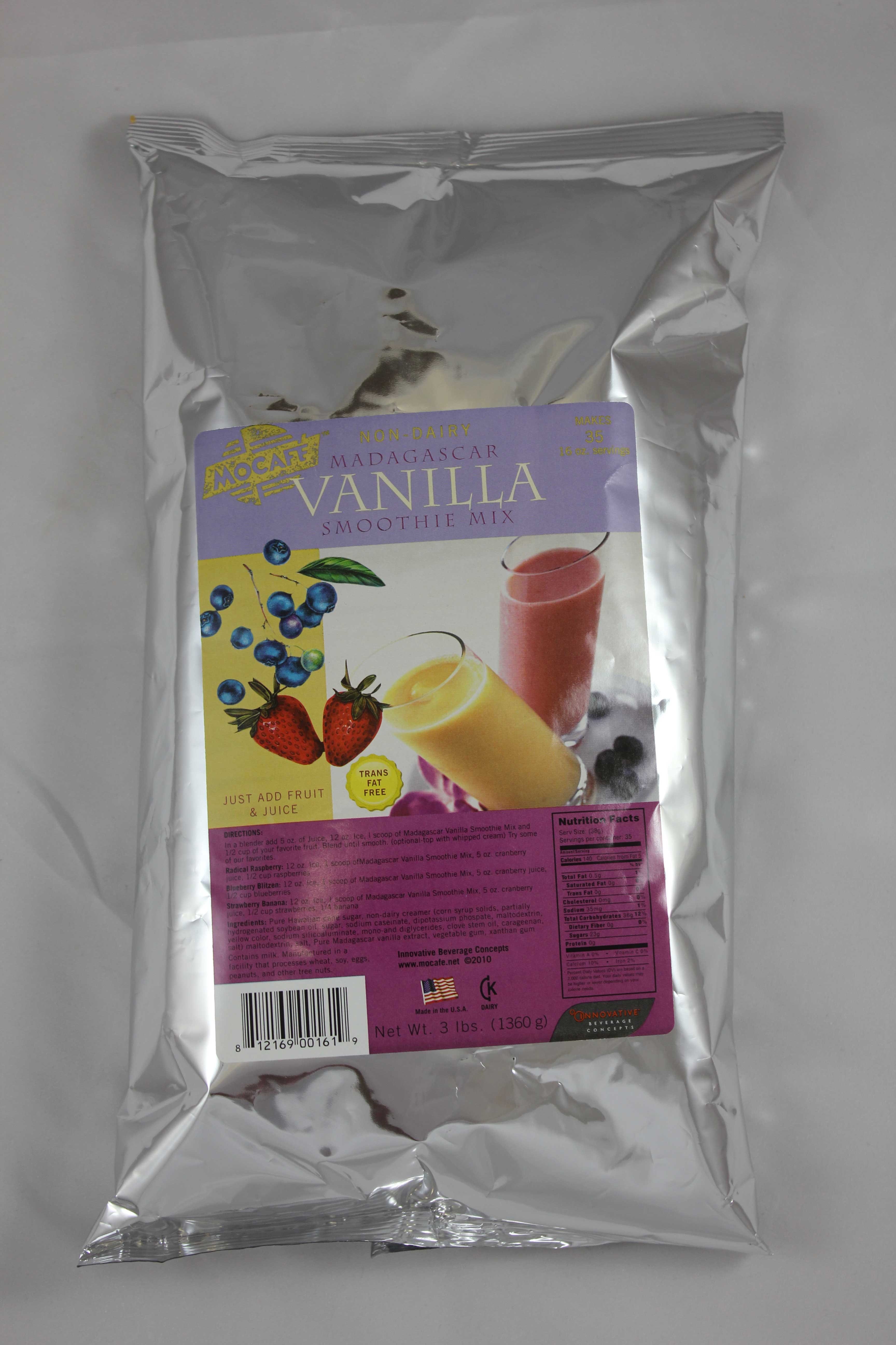 Mocafe Non Dairy Madagascar Vanilla Smoothie Mix, 3 Pound Bag -- 4 per ...