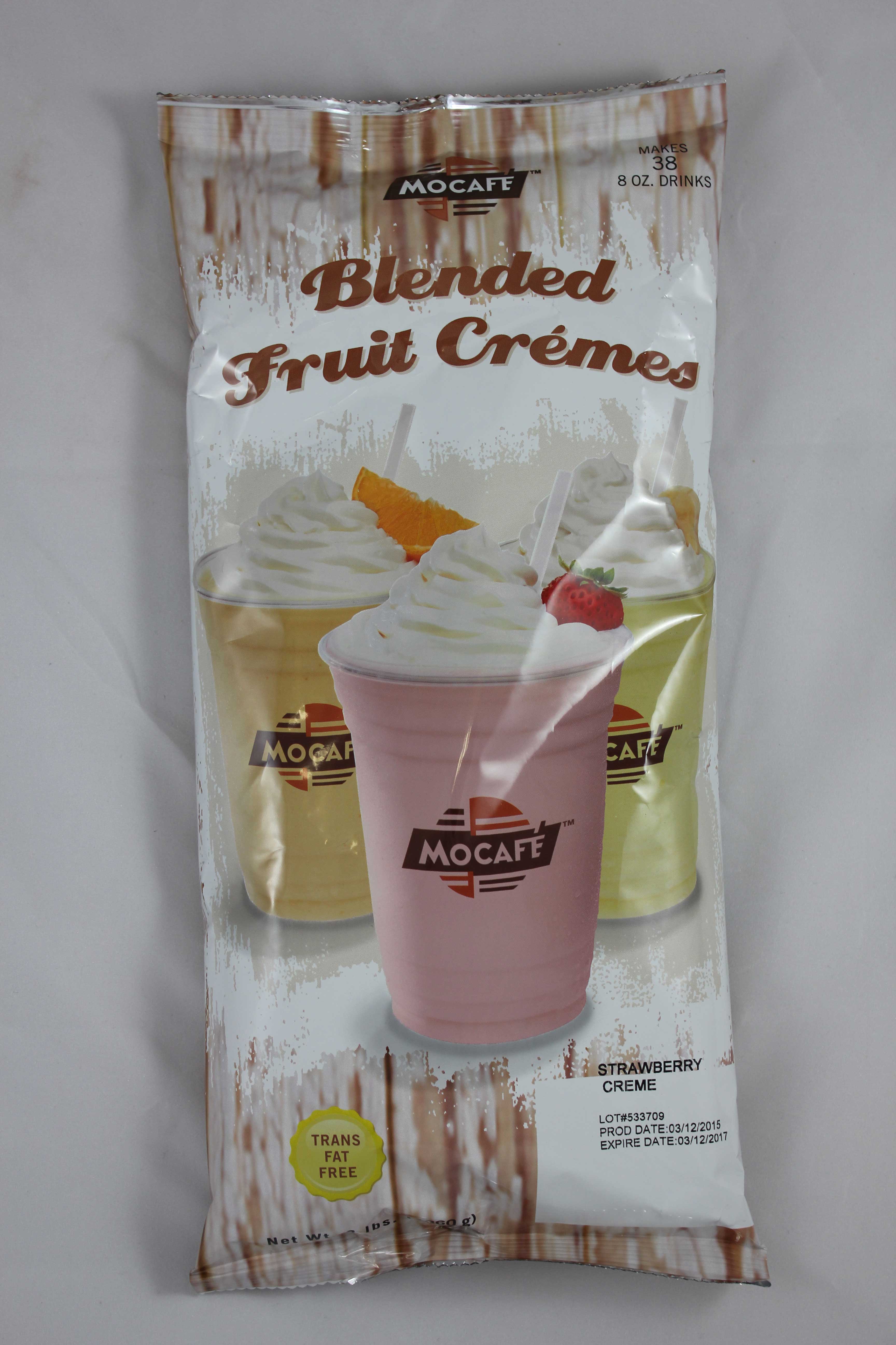 Mocafe Strawberry Blended Fruit Creme Smoothie, 3 Pound Bag -- 4 per case.