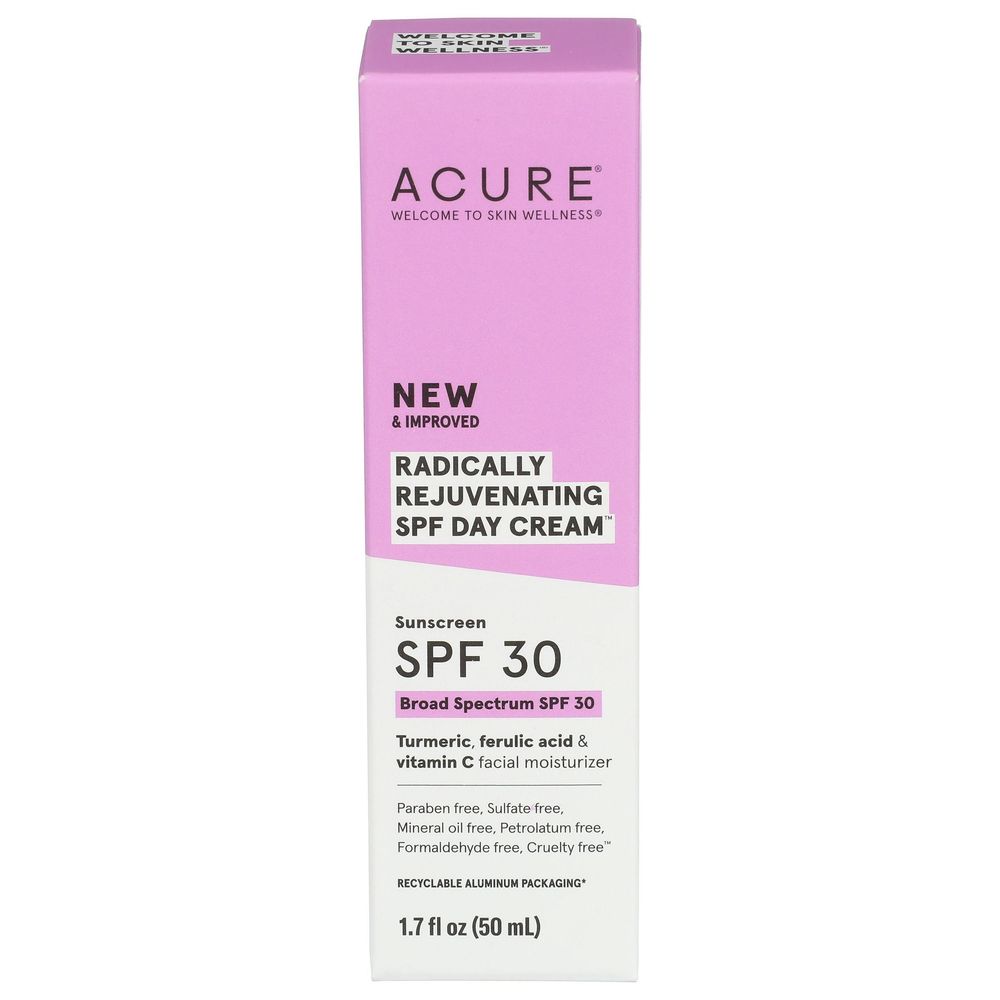 Acure Radically Rejuvenating SPF 30 Day Cream, 1.7 Fluid Ounce