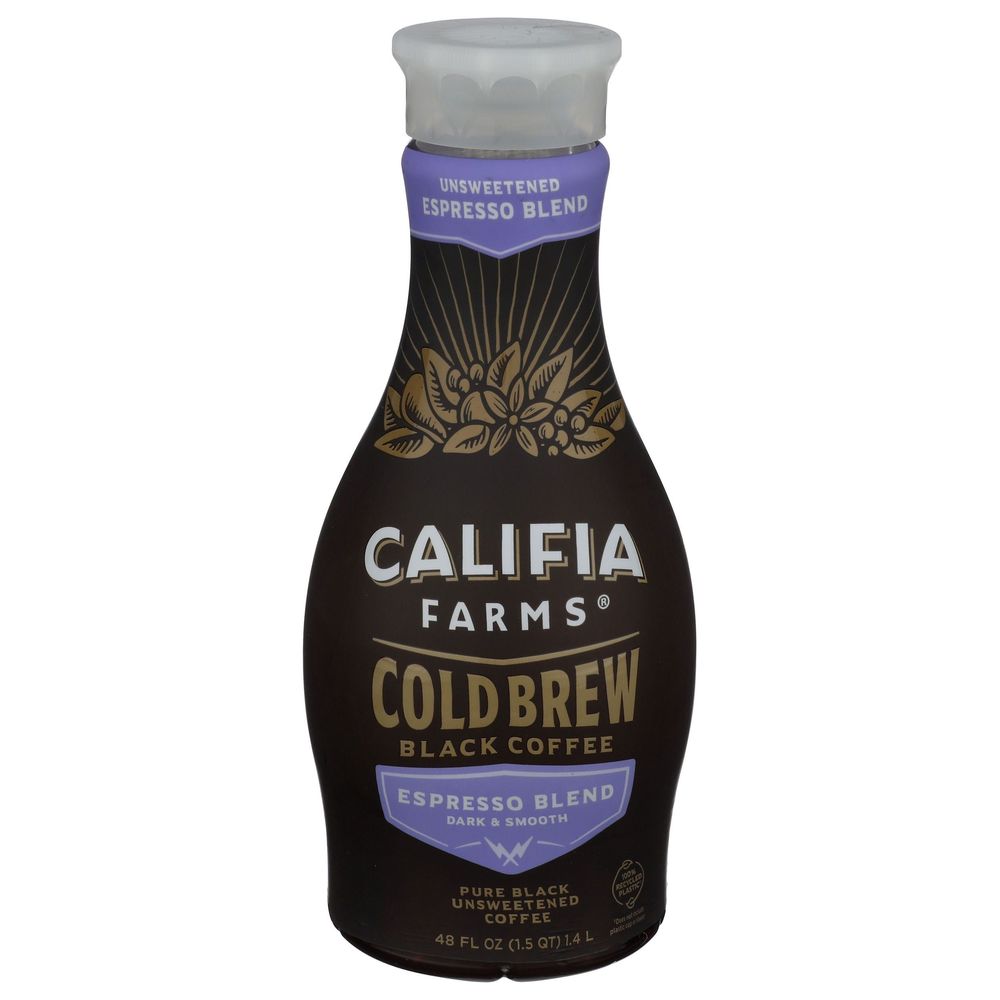 Califia Farms Black Espresso Blend Cold Brew Coffee, 48 Fluid Ounce ...