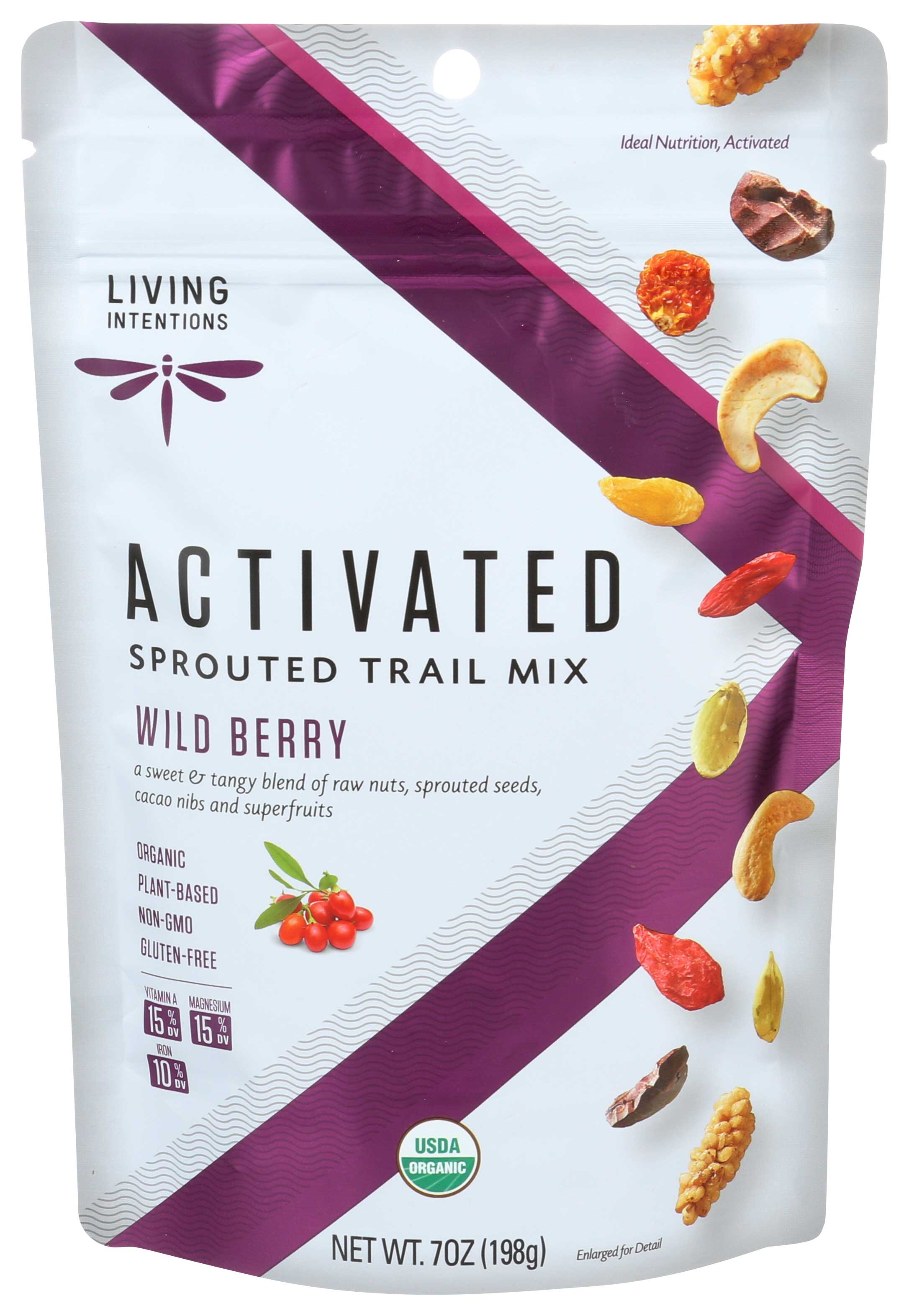 Living Intentions Organic Sprouted Wild Berry Trail Mix, 7 Ounce -- 6 ...