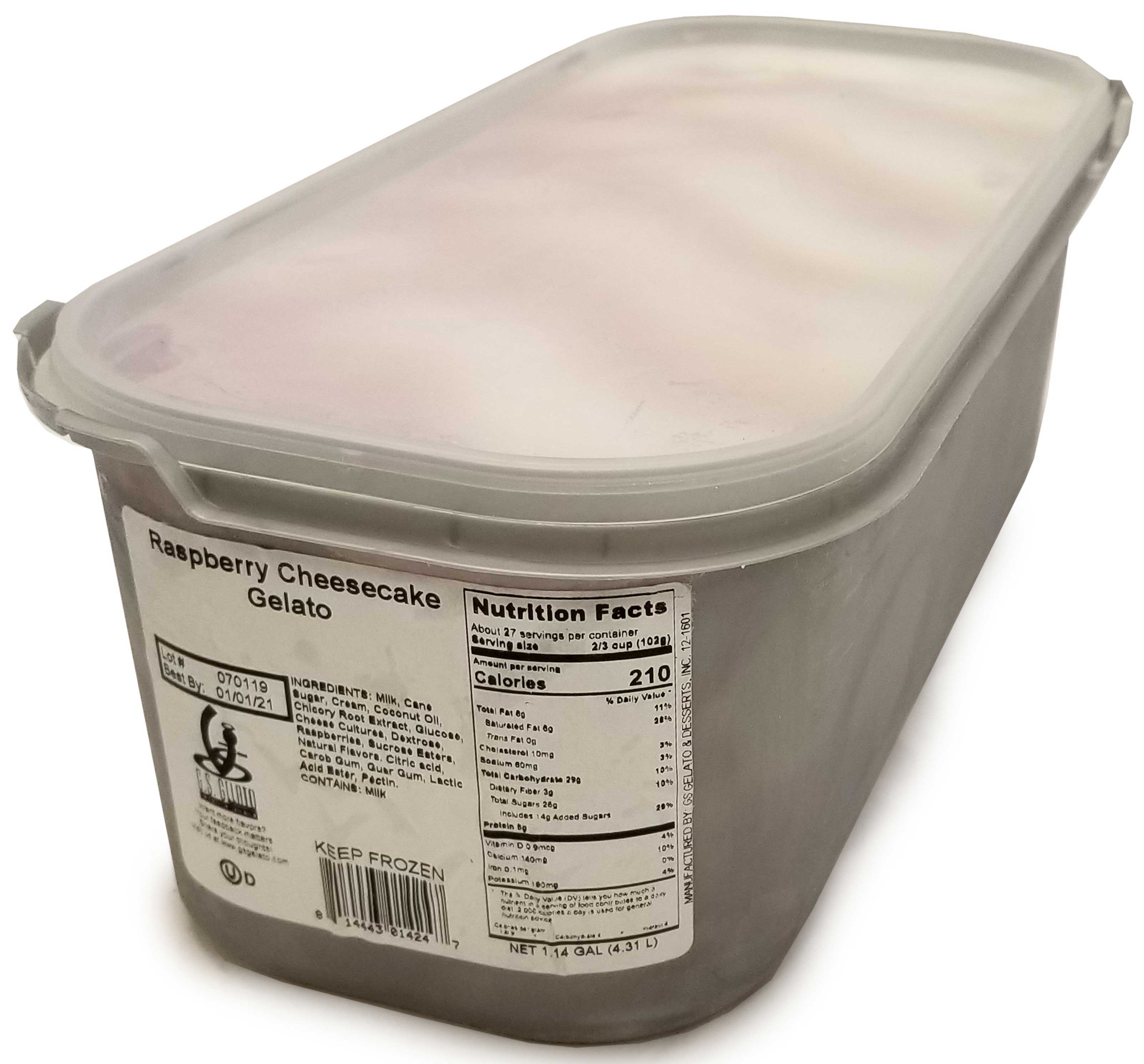 GS Gelato Raspberry Cheesecake Gelato Case | FoodServiceDirect