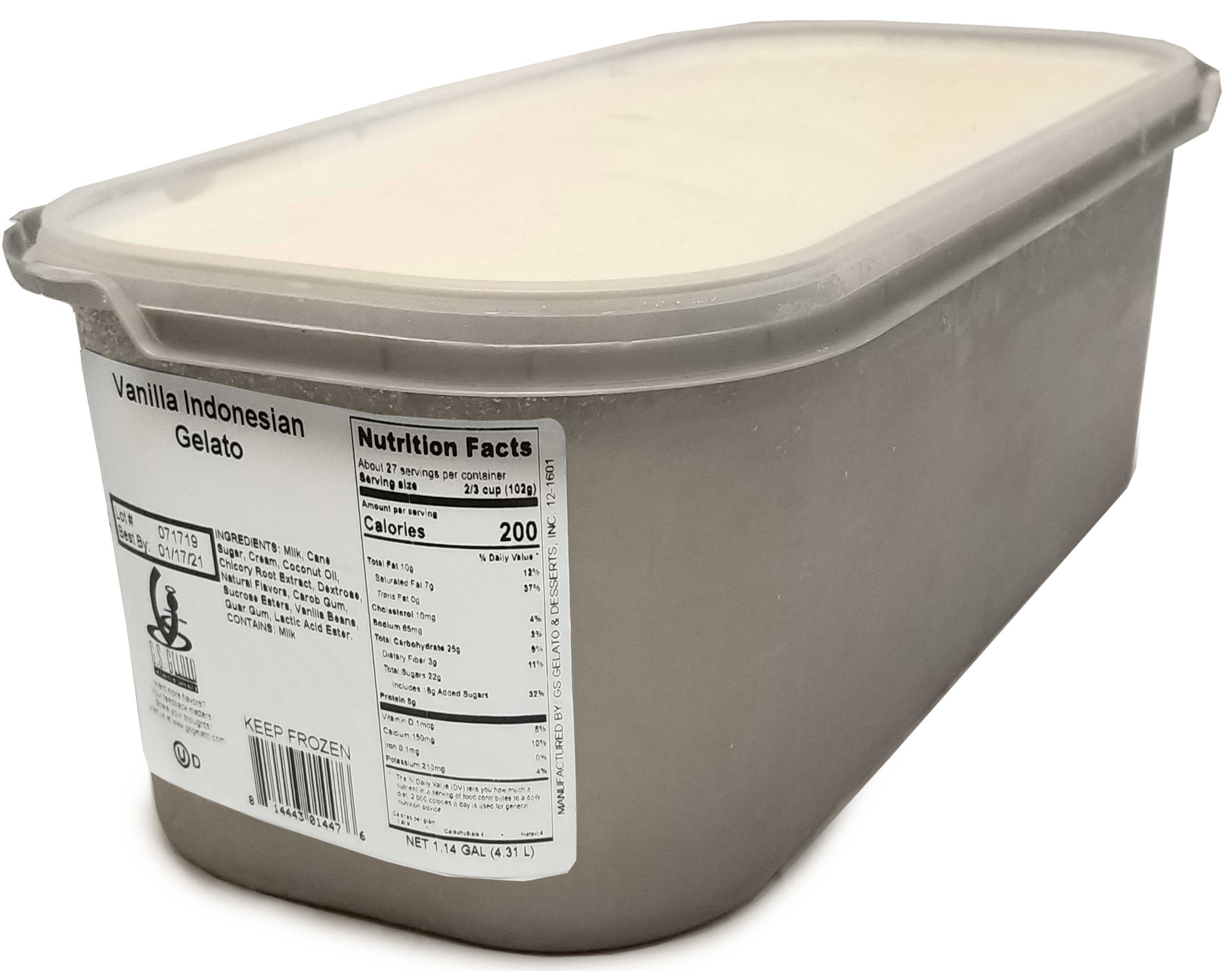 GS Gelato Vanilla Indonesian Gelato, 4.31 Liter