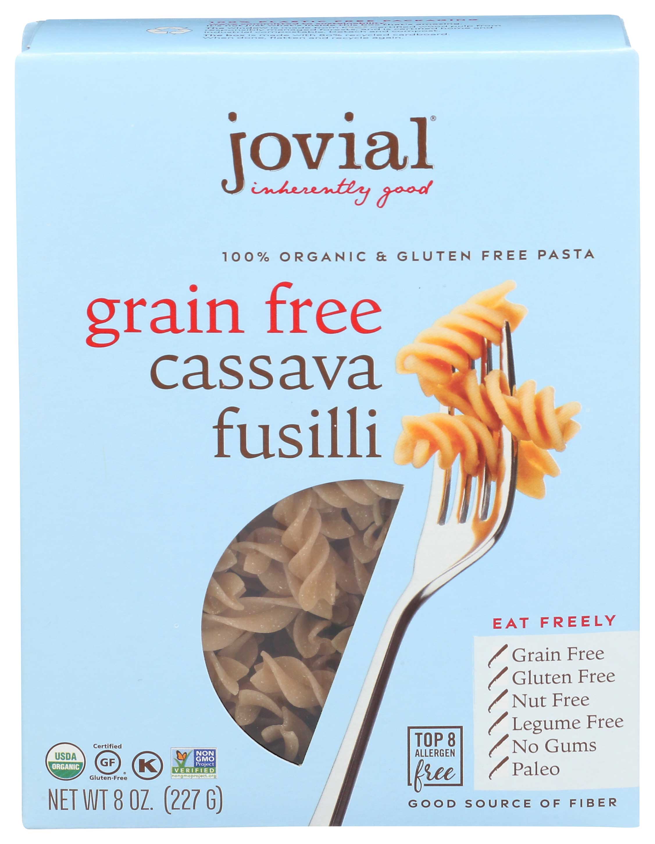 Jovial Organic Grain Free Cassava Fusilli Pasta, 8 Ounce -- 6 per case ...