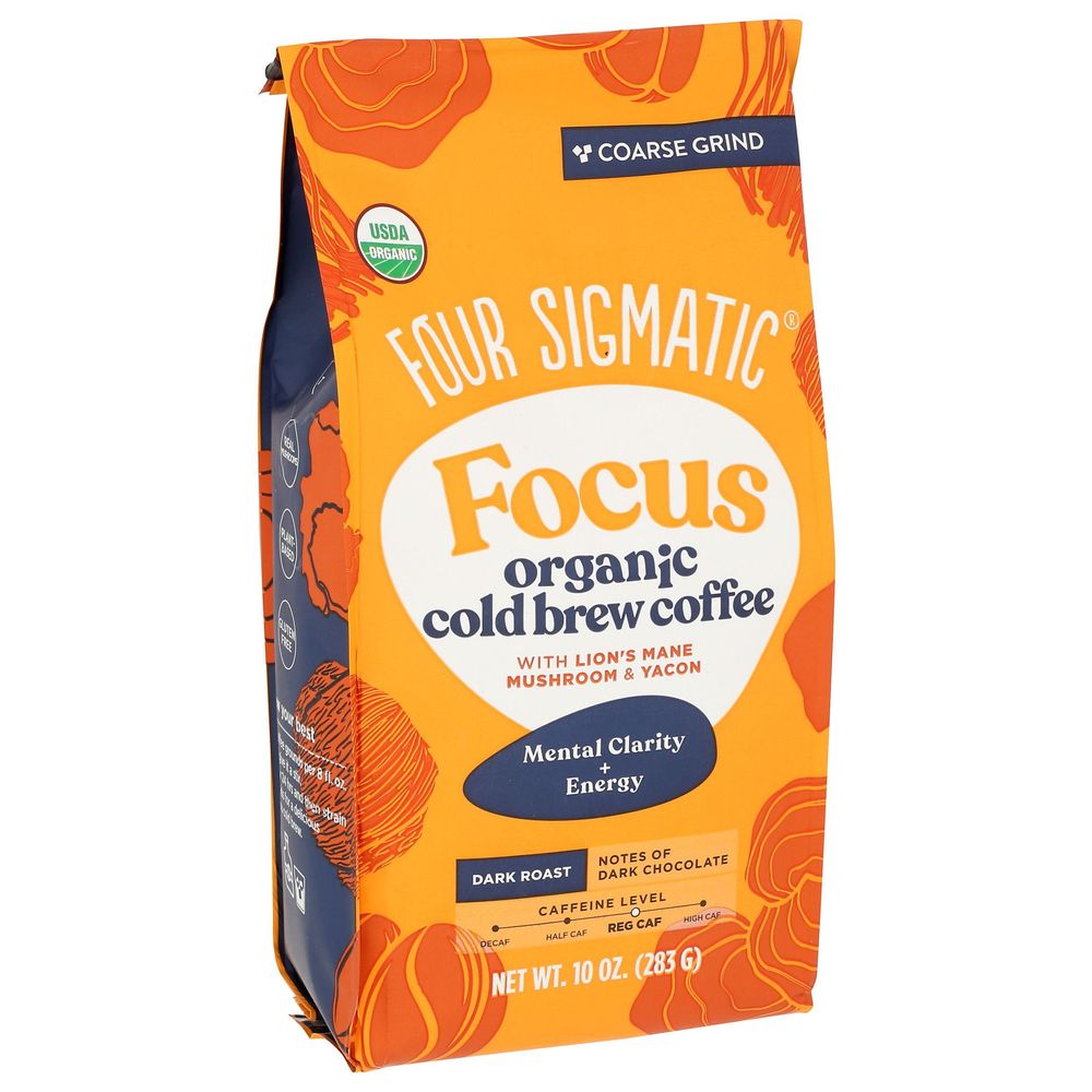 Four Sigmatic Organic Focus Coarse Grind Cold Brew Coffee with Lions ...