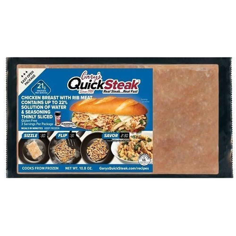Garys Quicksteak Lightly Marinated Quick Release Chicken Philly Steak ...