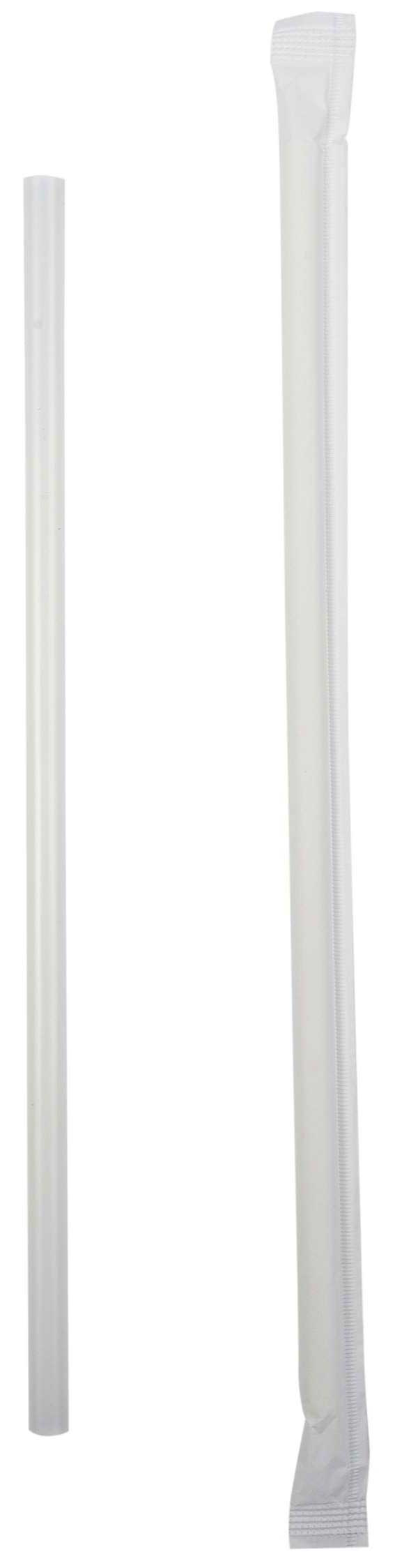 Primeware Clear PLA Jumbo Paper Wrapped Straw, 7.75 inch -- 6000 per case.