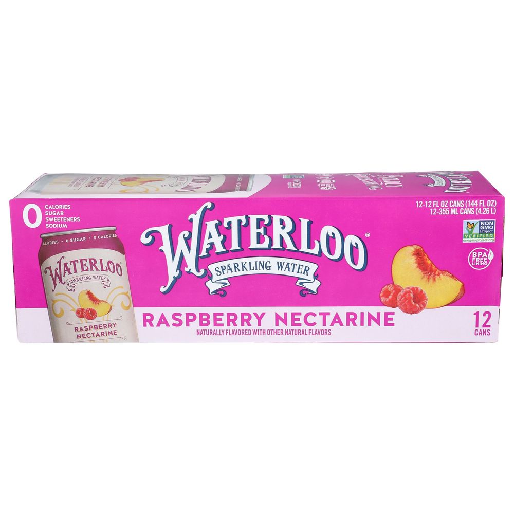 Waterloo 12 Fluid Ounce Raspberry Nectarine Sparkling Water, 12 count ...