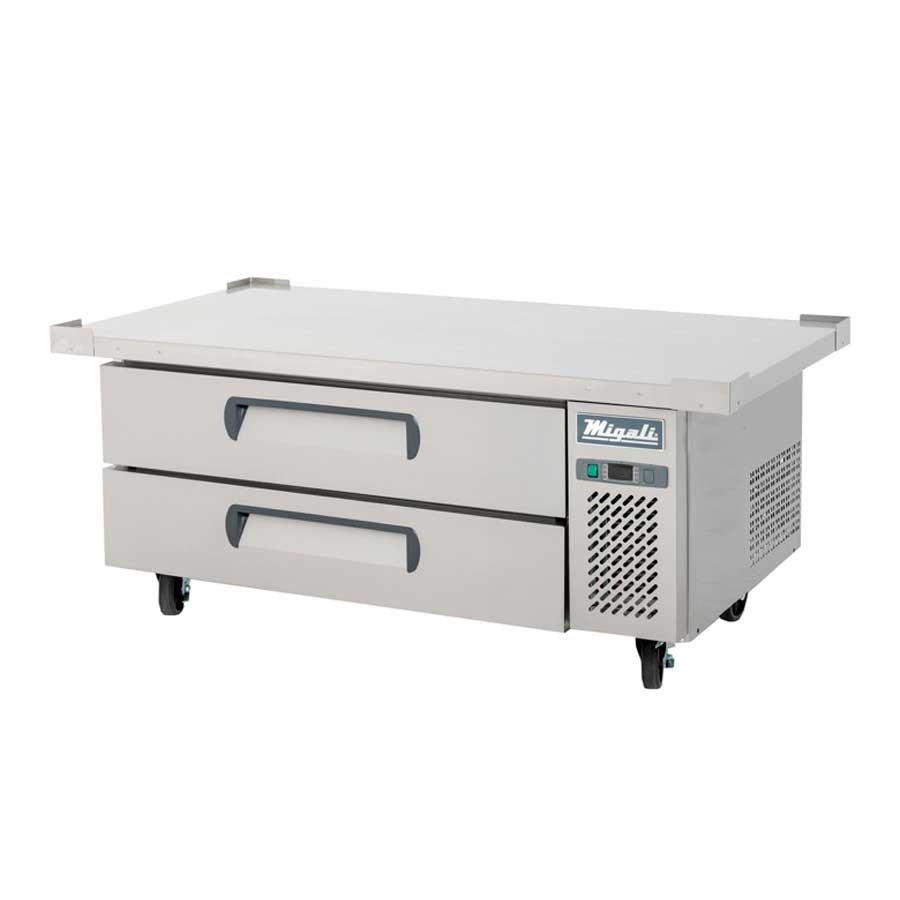 Migali Stainless Steel 52 Wide Refrigerated Chef Base with 60 inch ...