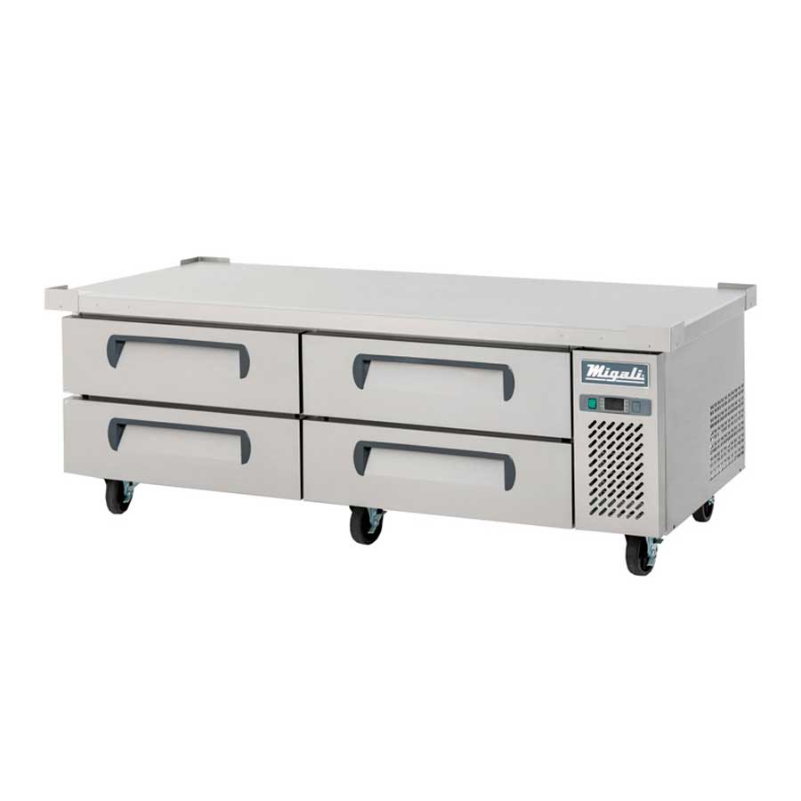 Migali Stainless Steel 72 inch Wide Refrigerated Chef Base, 72.4 inch ...