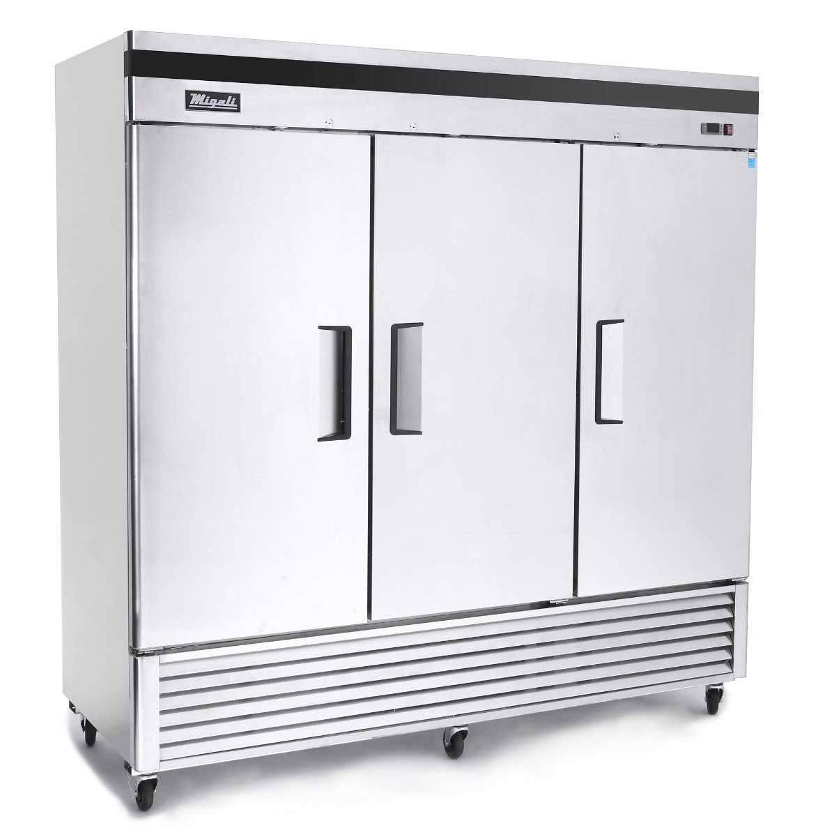 Migali Stainless Steel 3 Door Reach-In Freezer | FoodServiceDirect