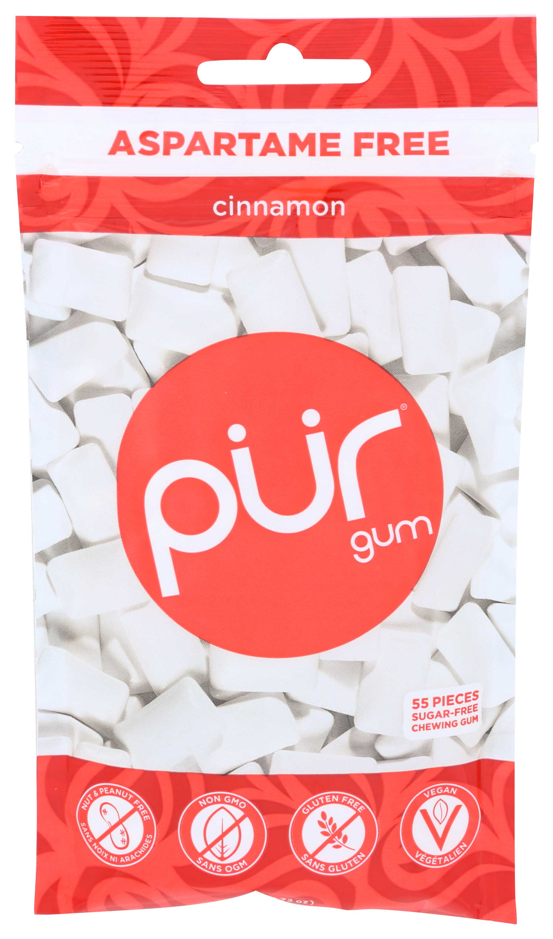 Pur Cinnamon Chewing Gum, 55 count per pack -- 12 per case