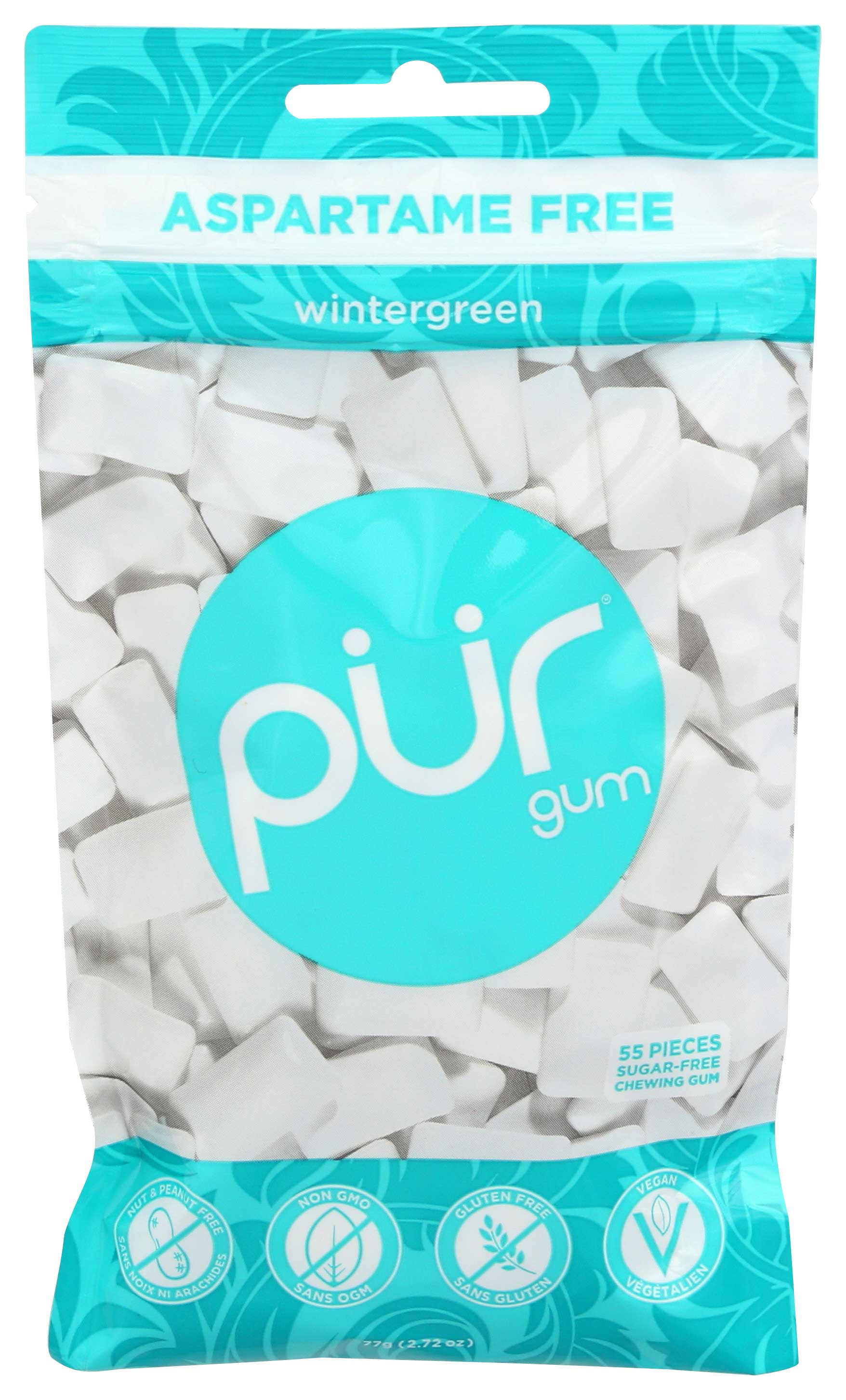 Pur Wintergreen Chewing Gum, 55 count -- 12 per case