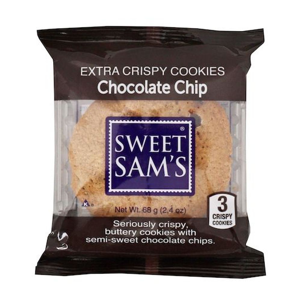 Sweet Sams Crispy Chocolate Chip Cookie, 3 count -- 12 per case