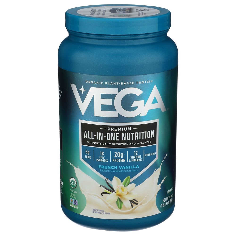 Vega Organic All-in-one Nutrition French Vanilla Shake Mix, 24.3 Ounce