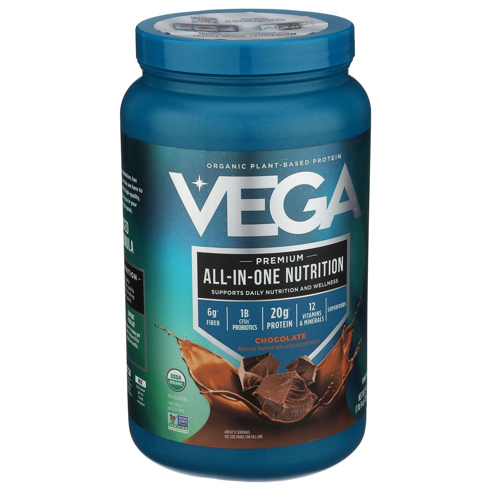 Vega Organic All-in-One Nutrition Chocolate Shake Mix, 25 Ounce