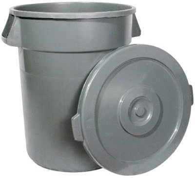 Winco Gray Channel Trash Can, 44 Gallon | FoodServiceDirect.com ...