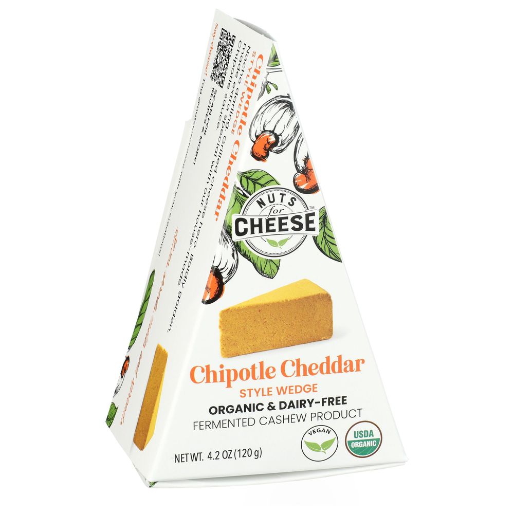 Nuts For Cheese Organic Fermented Cashew Wedge Chipotle Cheddar Style ...