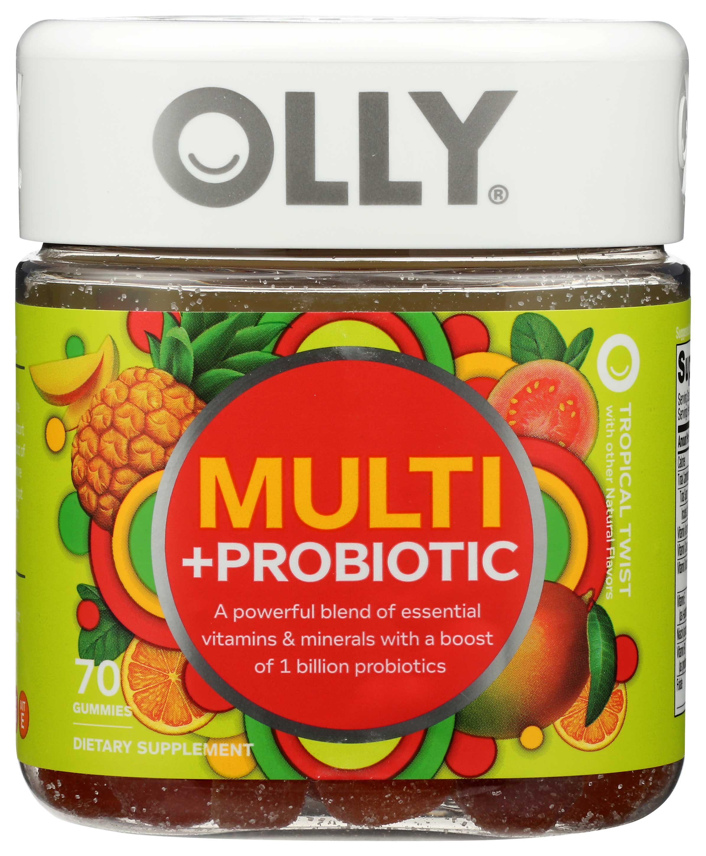 Olly Multi Plus Probiotic Gummies Tropical Twist, 70 Count -- 3 per ...