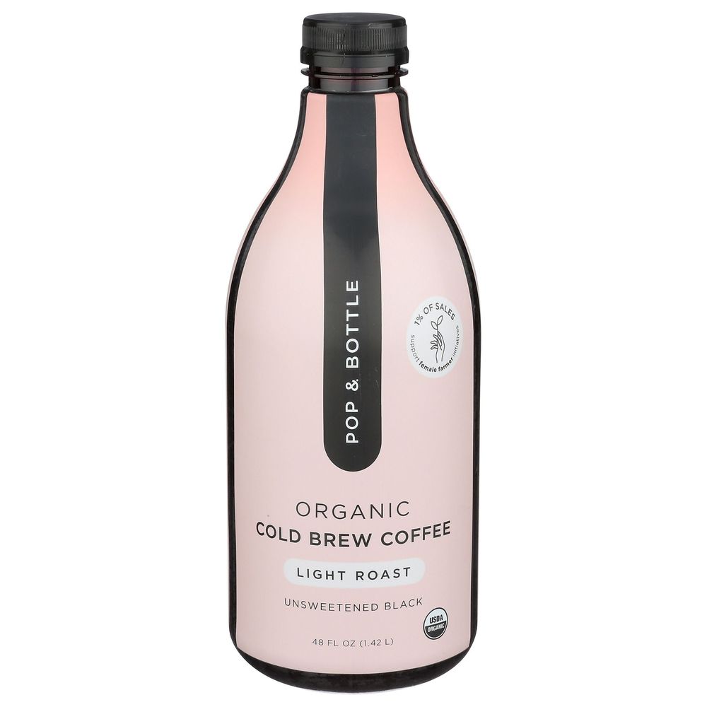 Pop and Bottle Organic Unsweetened Light Roast Cold Brew Coffee, 48 ...