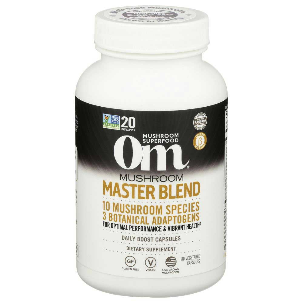 Om Superfood Master Blend Organic Daily Boost Mushroom Capsule, 80 Capsules | FoodServiceDirect ...