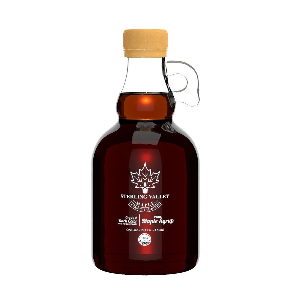 Sterling Valley Organic Dark Color Robust Taste Maple Syrup, 1 Pint ...