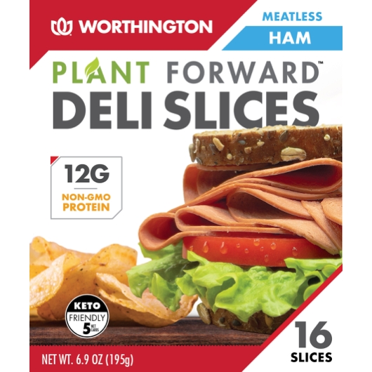 Worthington Plant Based Ham Deli Slices, 6.9 Ounce -- 8 per case
