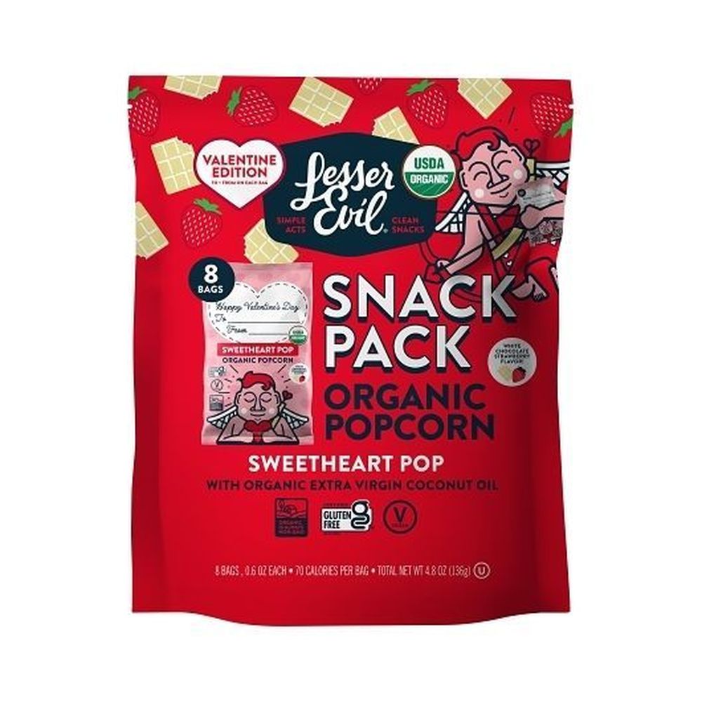Lesserevil Organic Sweetheart Pop Popcorn, 4.8 Ounce -- 12 per case ...