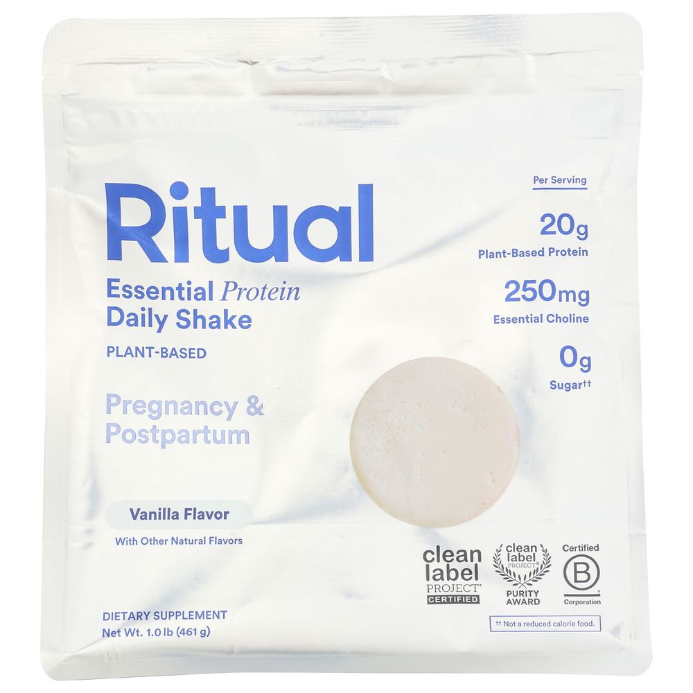 Ritual Pregnancy and Postpartum Vanilla Essential Daily Shake Protein ...
