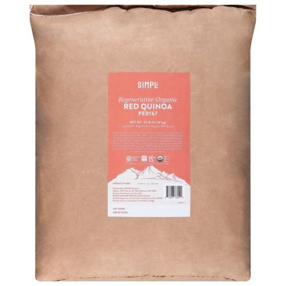 Simpli Organic Regenerative Red Quinoa, 25 Pound