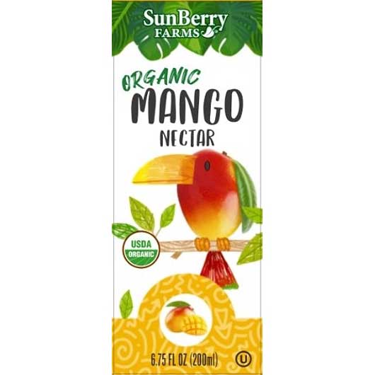 Sunberry Farms Organic Mango Nectar Juice Drink, 6.75 Fluid Ounce -- 32 ...