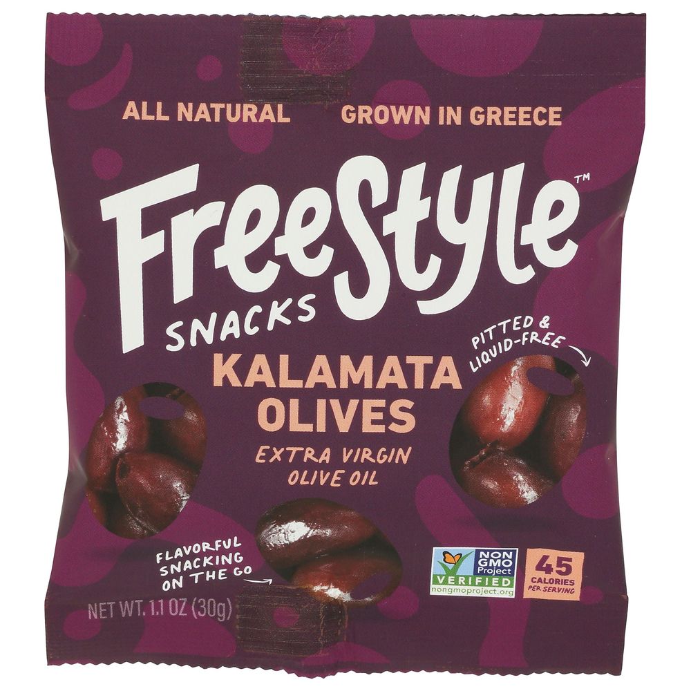 Freestyle Snacks Extra Virgin Olive Oil Kalamata Olives, 1.1 Ounce -- 12 per case
