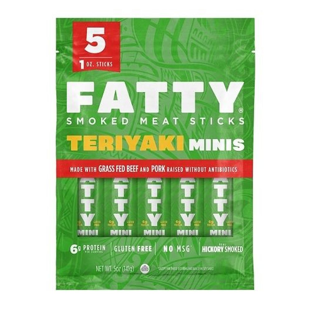 Fatty Teriyaki Mini Smoked Meat Stick, 5 Ounce -- 16 per case