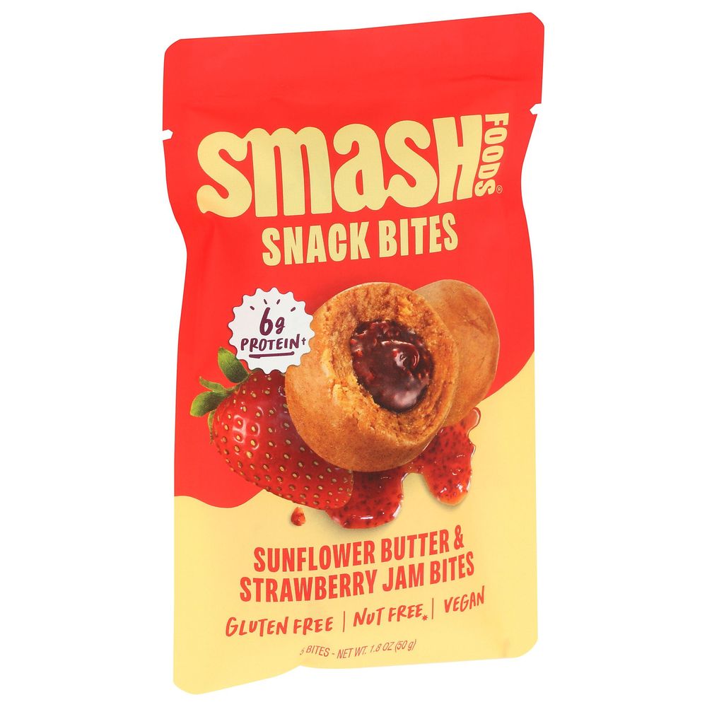 Smash Foods Sunflower Butter and Strawberry Jam Snack Bites, 1.8 Ounce ...