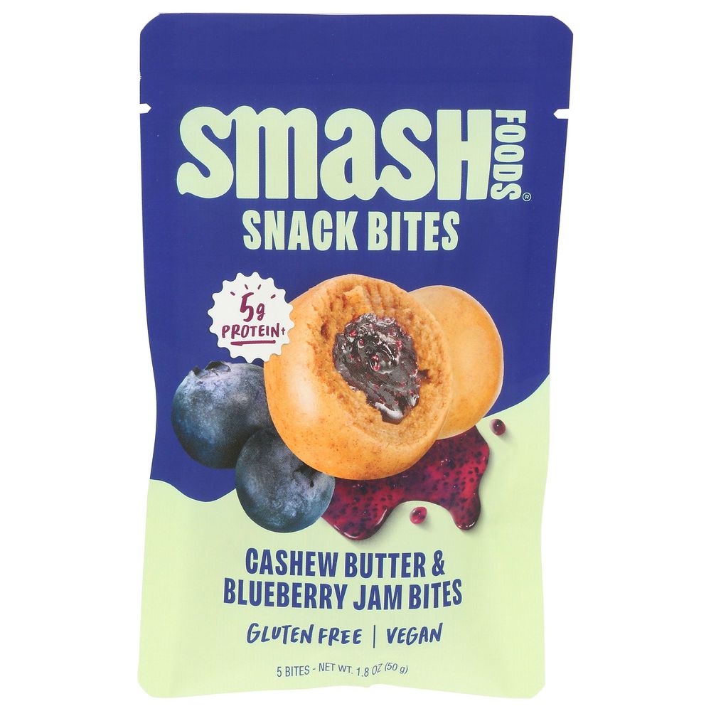 Smash Foods Cashew Butter and Blueberry Jam Snack Bites, 1.8 Ounce -- 8 ...