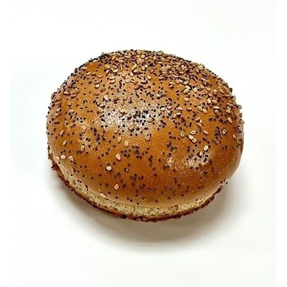 Bread Man Baking 4 inch Sliced Sesame Poppy Burger Bun, 72 count