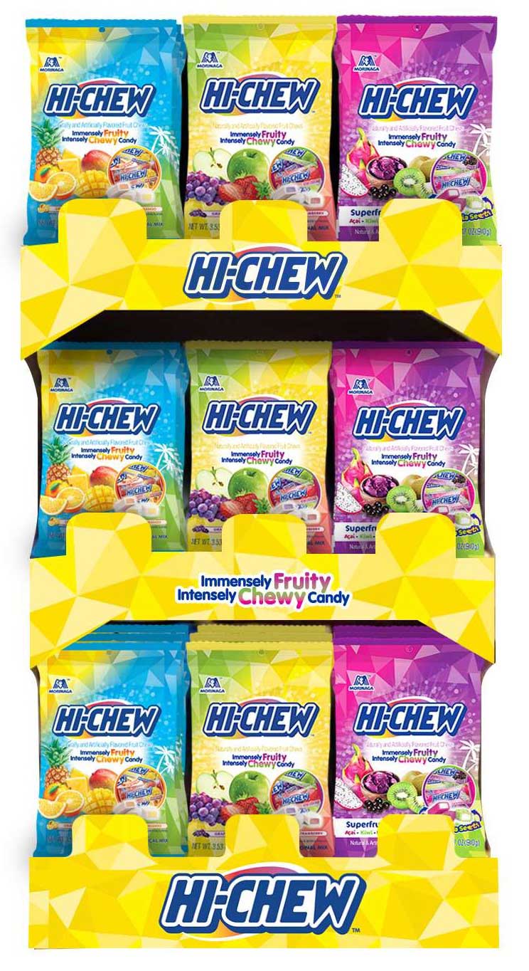 Hi Chew Chewy Candy - Powerwing Display -- 36 per case