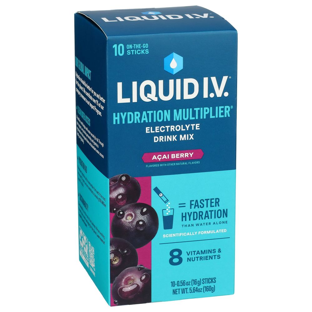 Liquid I.V. Hydration Multiplier Acai Berry Electrolyte Drink Mix, 5.65 ...