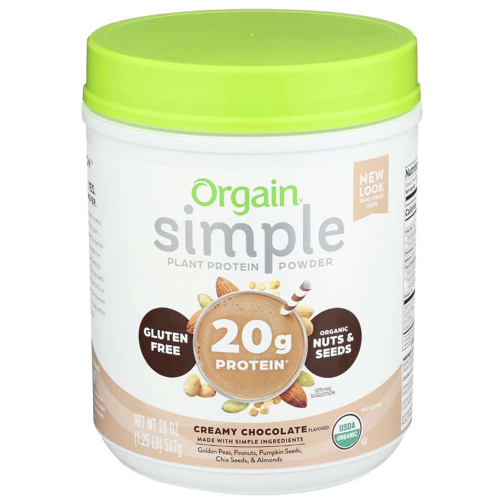 Orgain Simple Organic Plant Based Creamy Chocolate Protein Powder, 1.25 ...