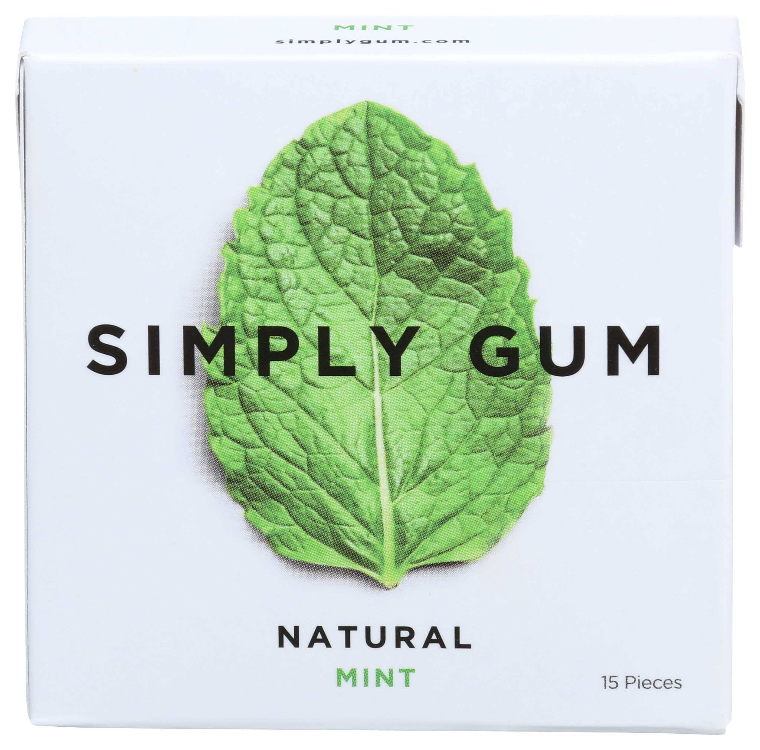 Simply Gum Natural Mint Gum, 15 count per pack -- 12 per case.
