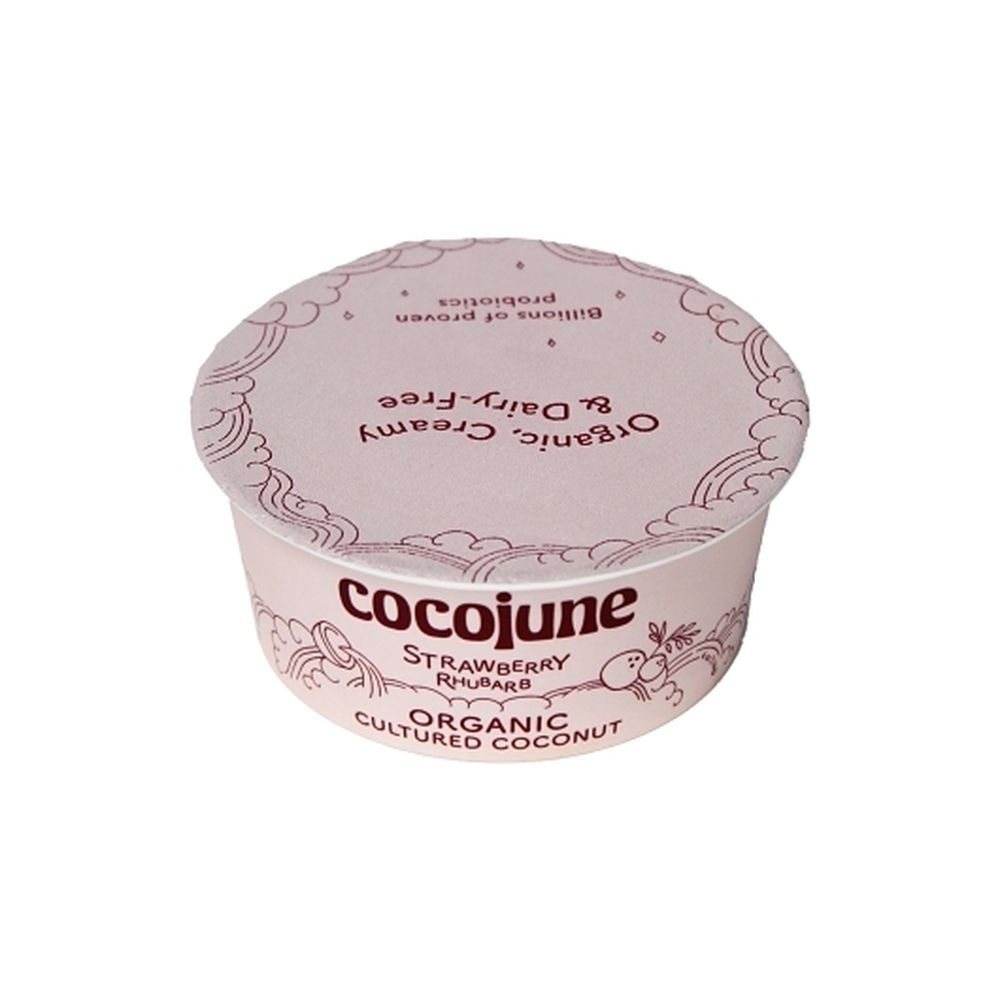 Cocojune Organic Strawberry and Rhubarb Cultured Coconut Yogurt, 4 ...