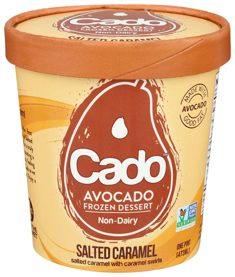 Cado Non Dairy Salted Caramel Avocado Ice Cream, 1 Pint -- 8 per case