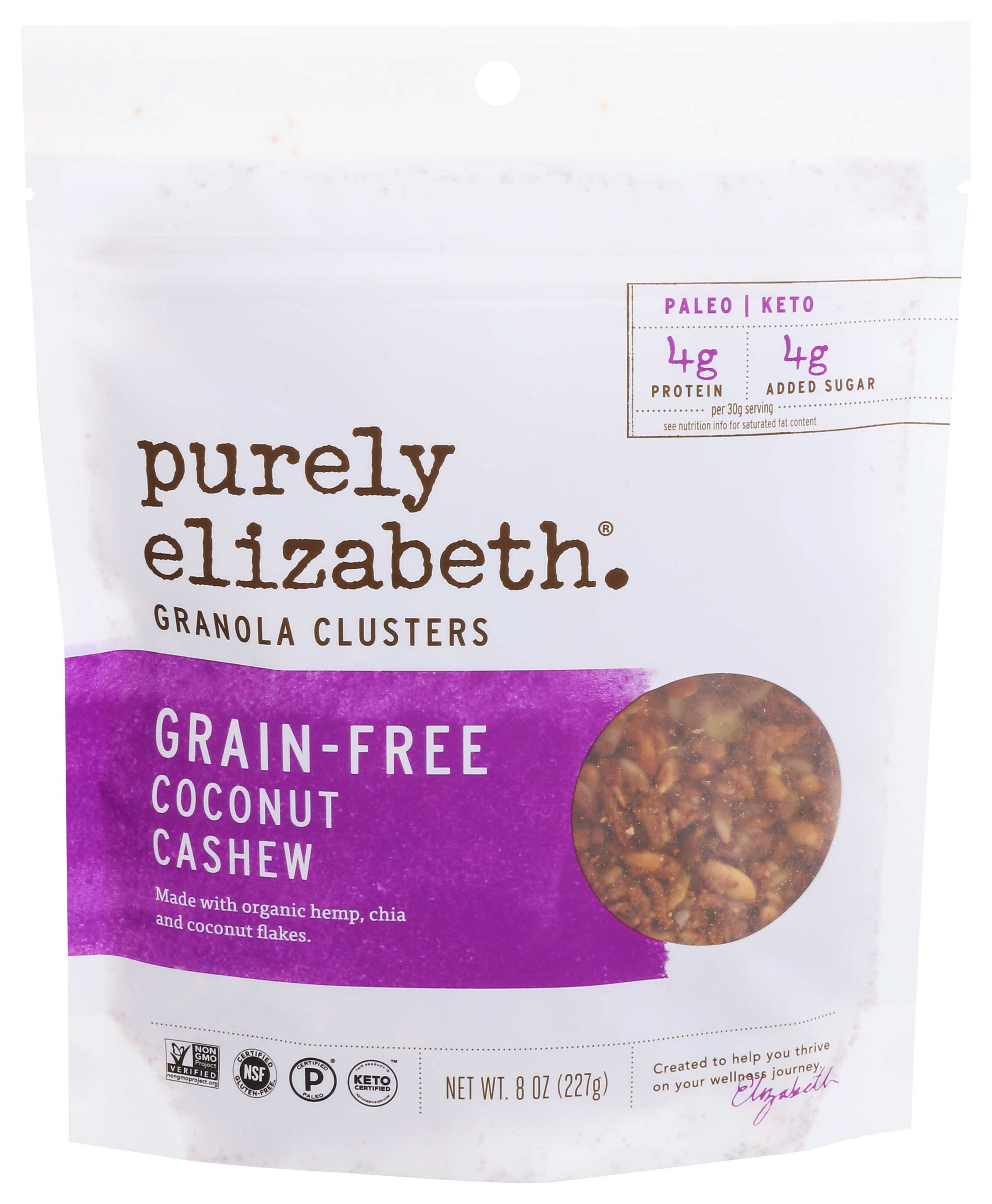 Purely Elizabeth Original Coconut Cashew Grain Free Granola, 8 Ounce ...