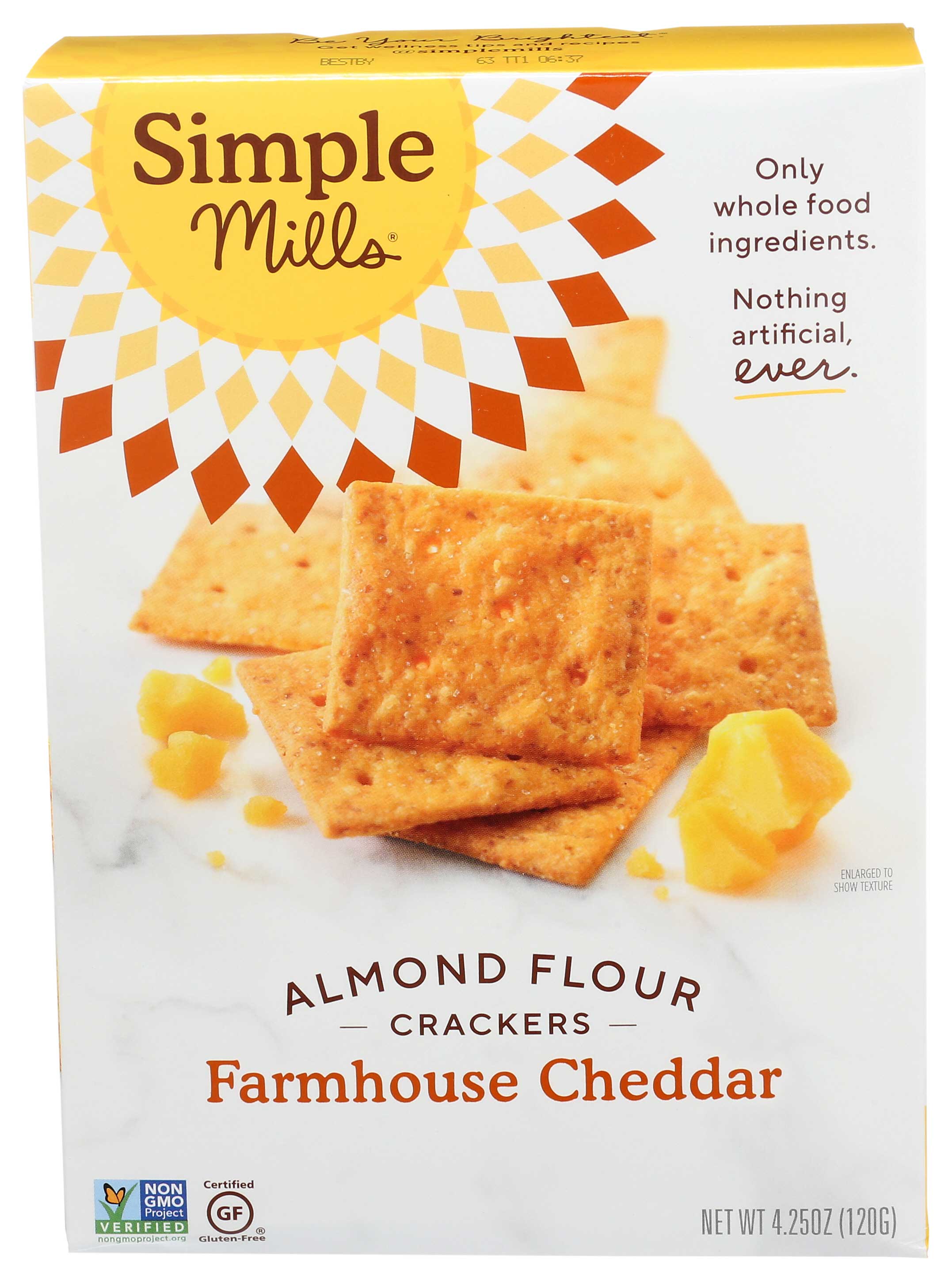 Simple Mills Cheddar Almond Flour Farmhouse Cracker, 4.25 Ounce -- 6 ...