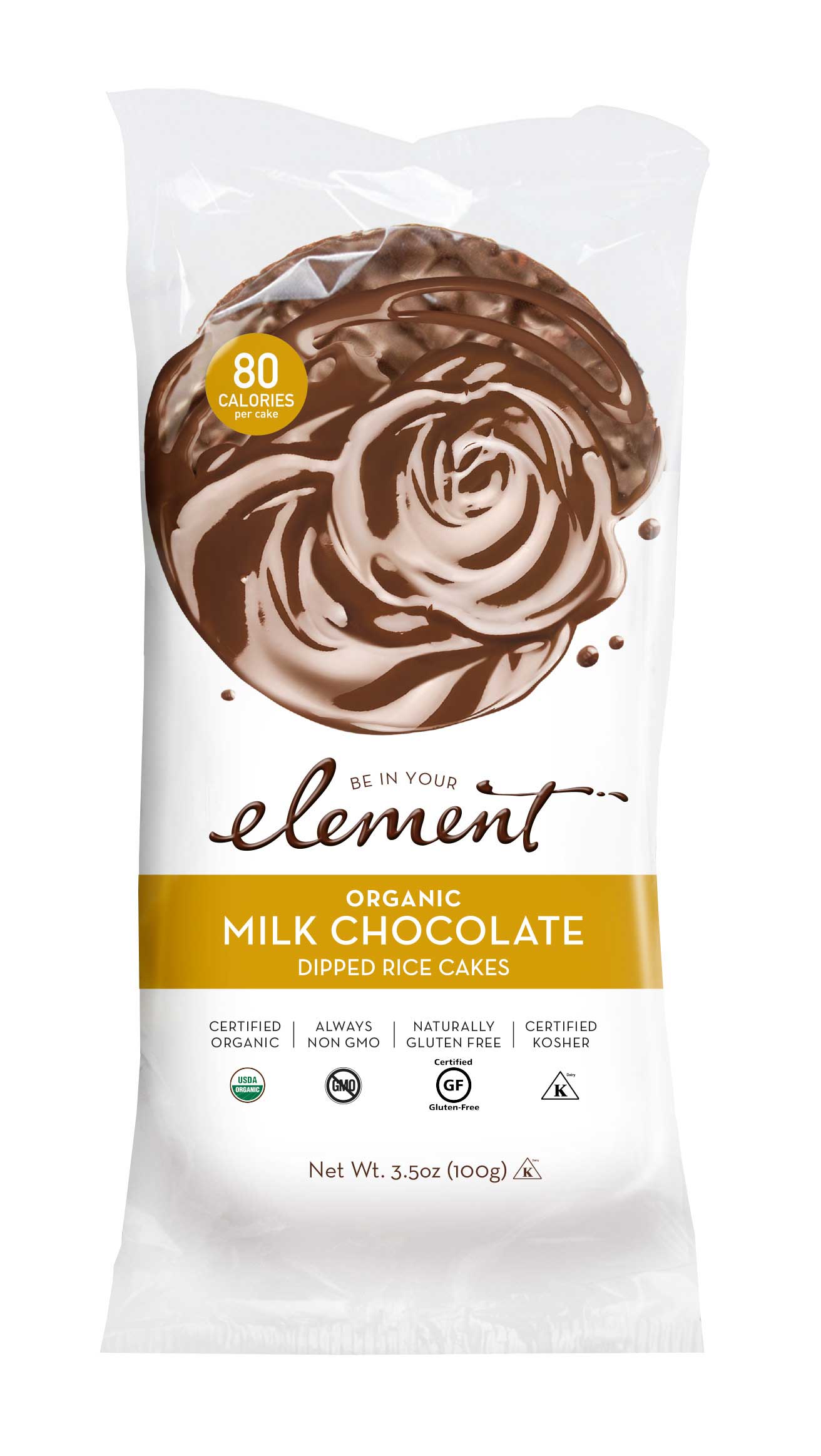 Element Organic Milk Chocolate Dipped Rice Cake, 3.5 Ounce -- 6 per ...
