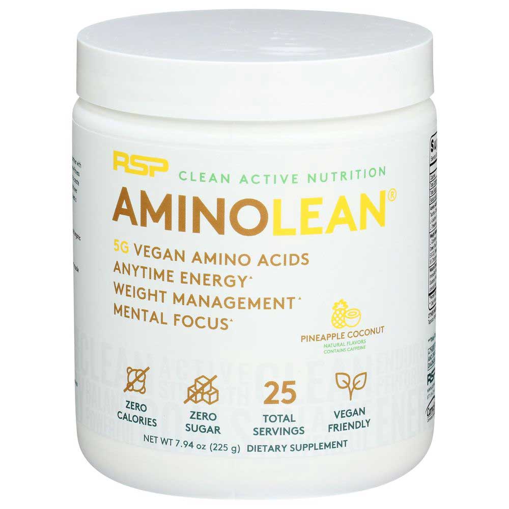 RSP Aminolean Pineapple Coconut Vegan Pre Workout Powder, 7.94 Ounce ...