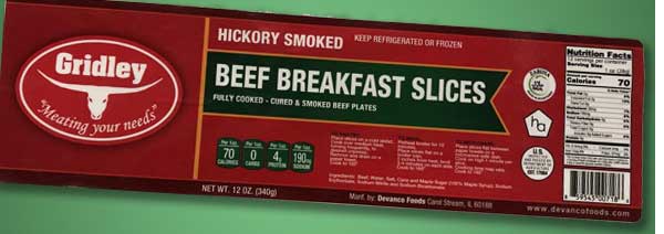 Gridley Sliced Halal Beef Bacon Case | FoodServiceDirect