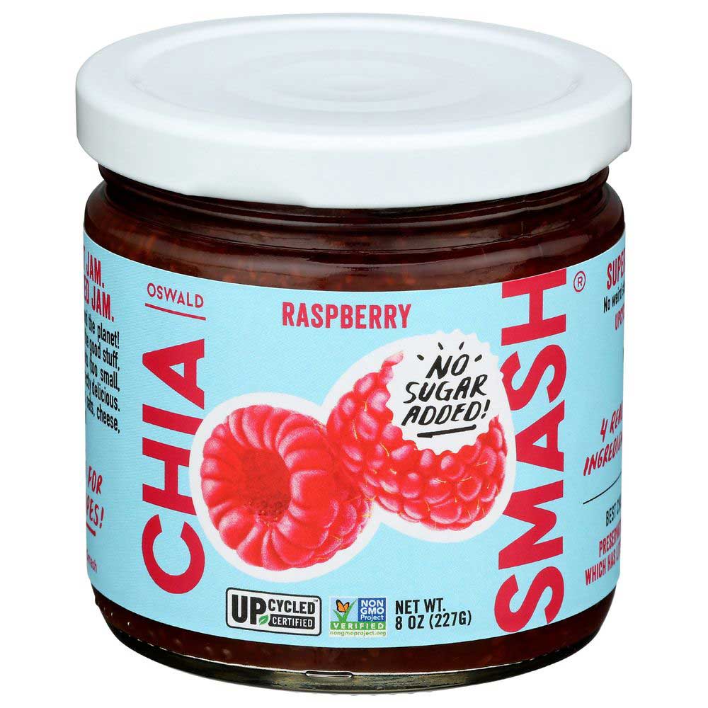 Oswald Raspberry Chia Smash Jam, 8 Ounce -- 6 per case