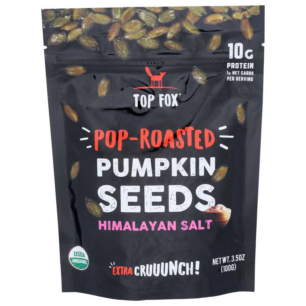 Top Fox Himalayan Salt Pop Roasted Pumpkin Seeds, 3.5 Ounce -- 6 per case