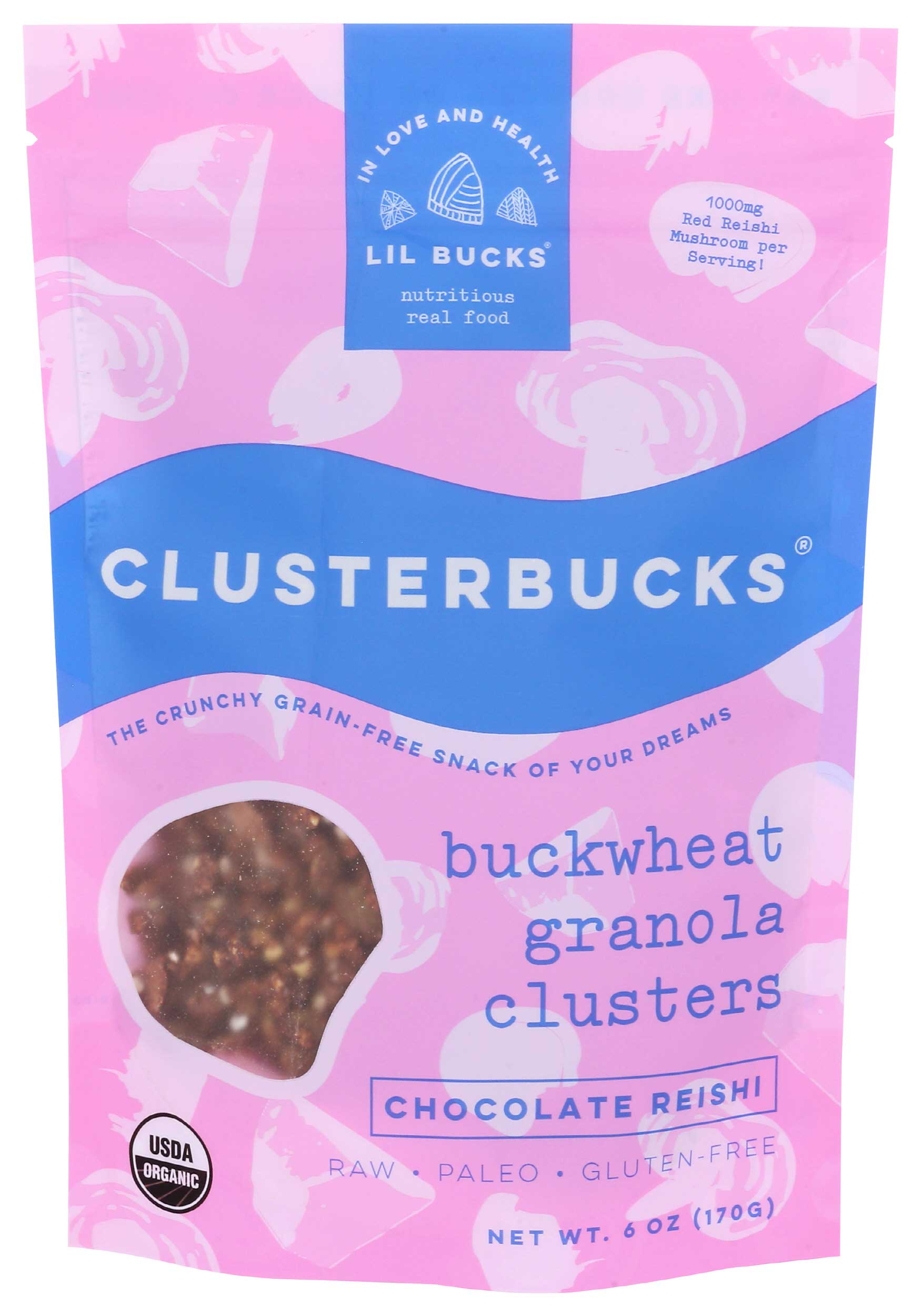 Lil Bucks Cluterbucks Chocolate Reishi Buckwheat Granola Cluster, 6 ...